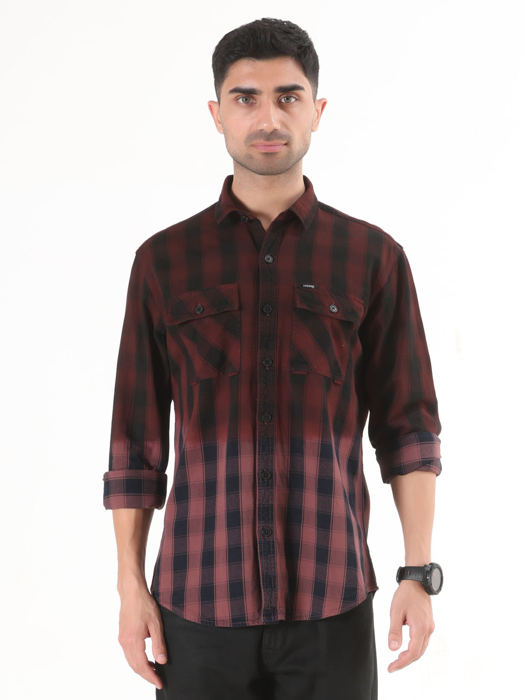 Buy Maroon Check Shirt For Men Online in India – Estilocus